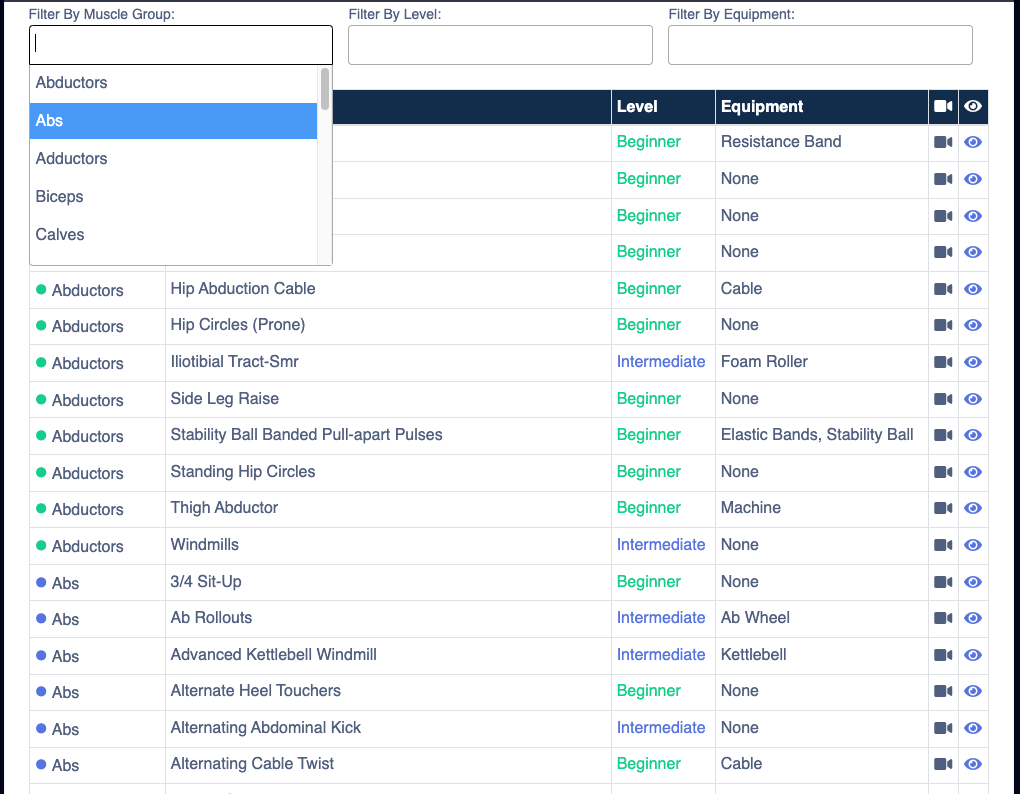 Free Exercise Database New Exercises